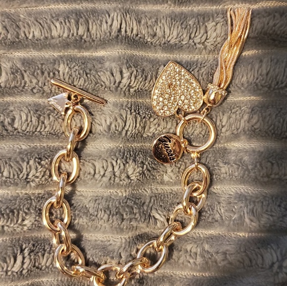 Guess | Jewelry | Nib Guess Chain Link Tassel Studded Logo Bracelet ...